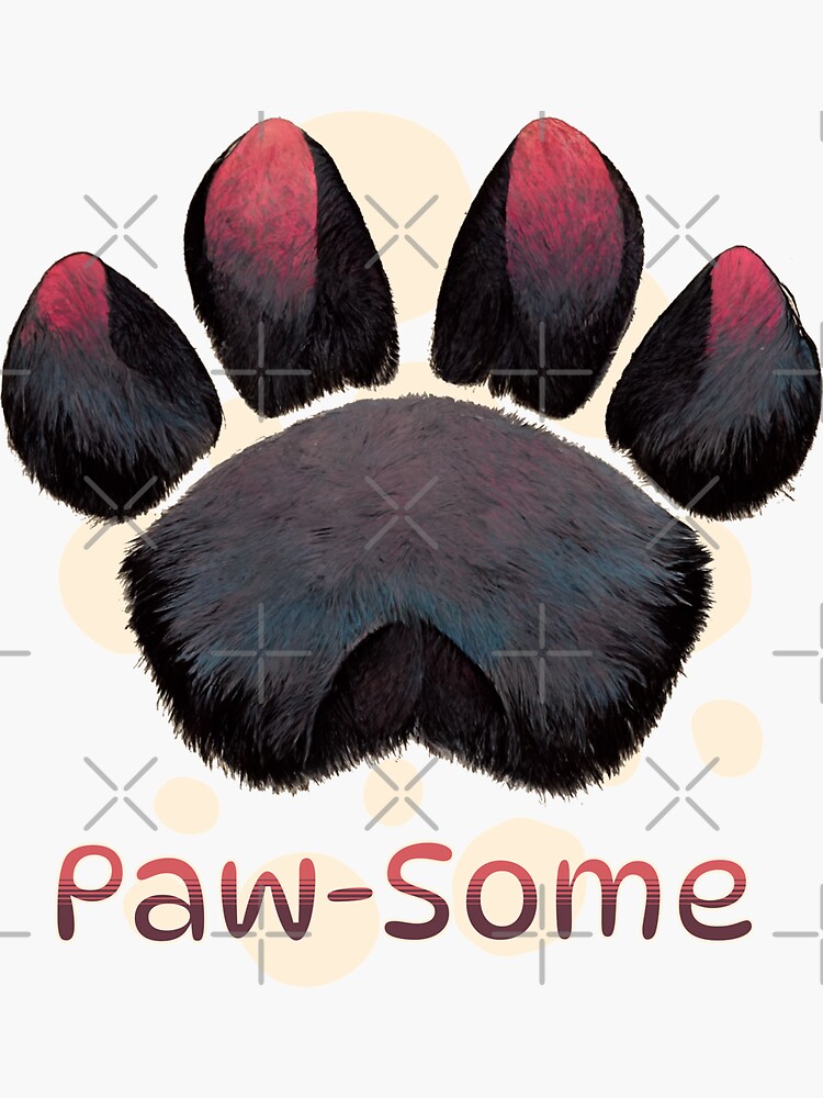 "Pawsome" Sticker for Sale by Ironicdoll | Redbubble