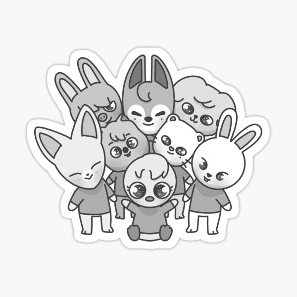 "SKZOO Group Photo BW" Sticker for Sale by bvnnyco | Redbubble