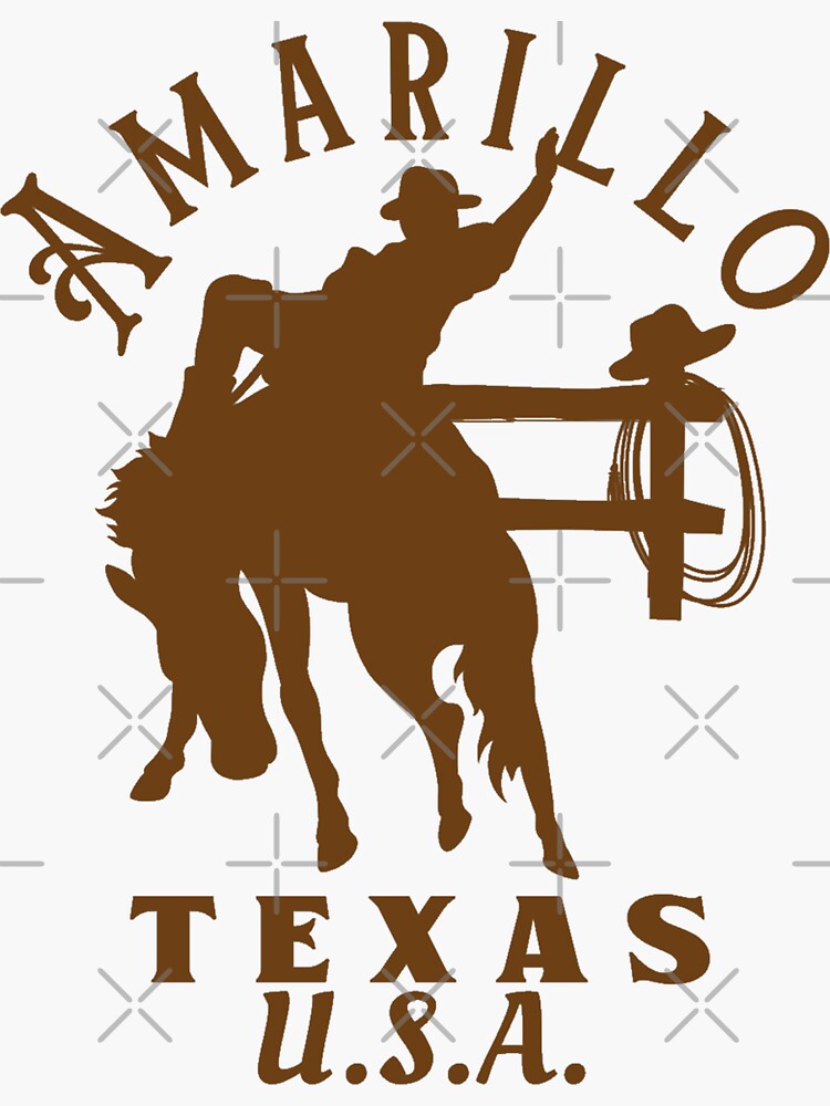 "Brown Amarillo Texas Rodeo Rider" Sticker for Sale by WesternLocales ...