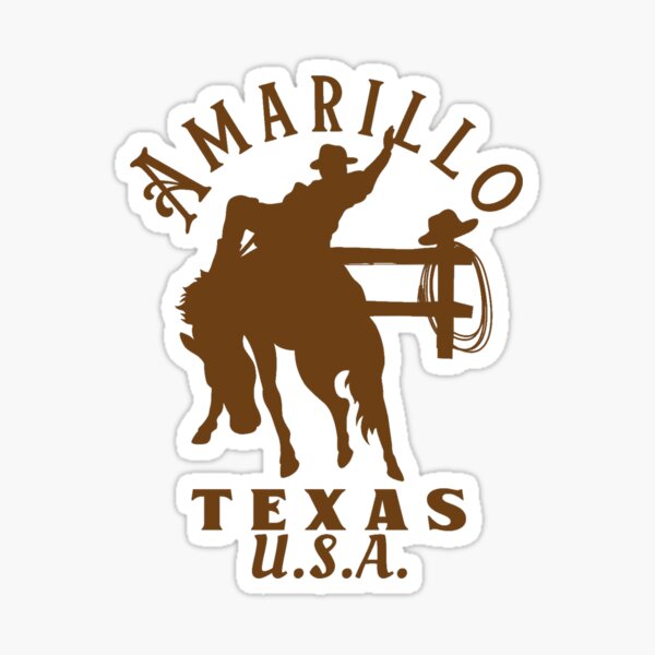"Brown Amarillo Texas Rodeo Rider" Sticker for Sale by WesternLocales ...