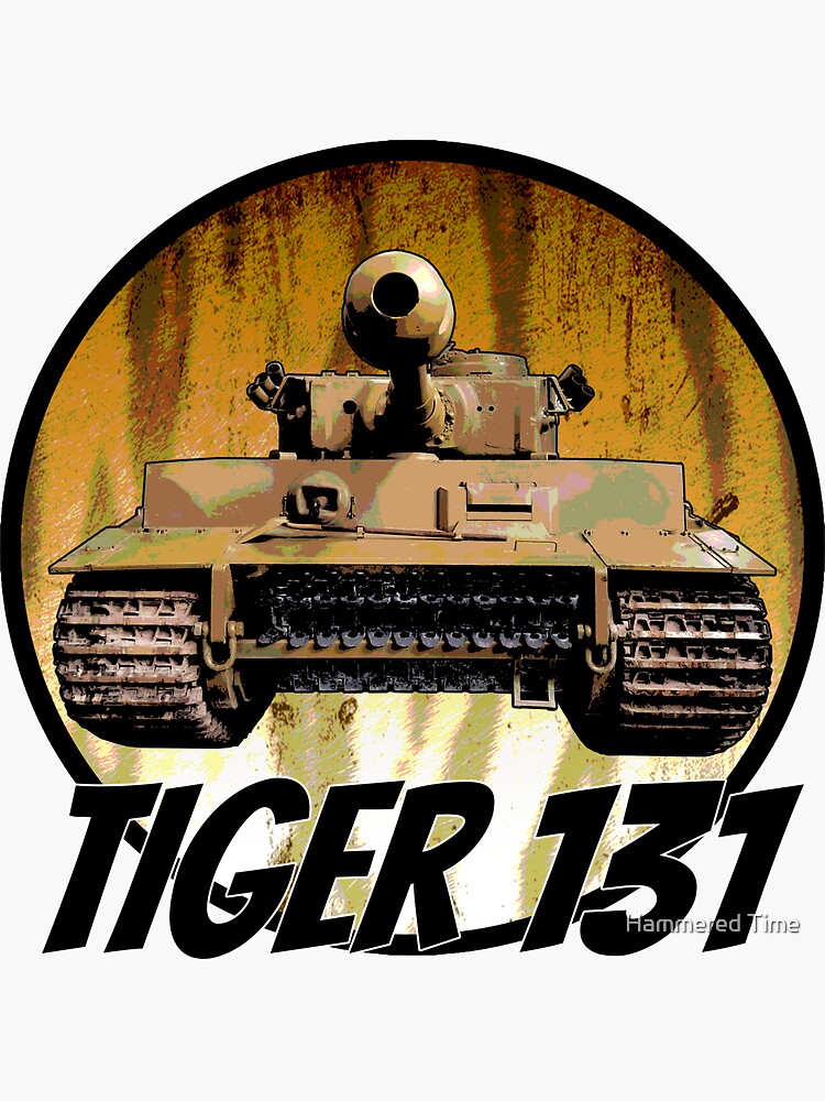 "Tiger 131 German heavy tank tiger heavy worn stripes" Sticker for Sale ...