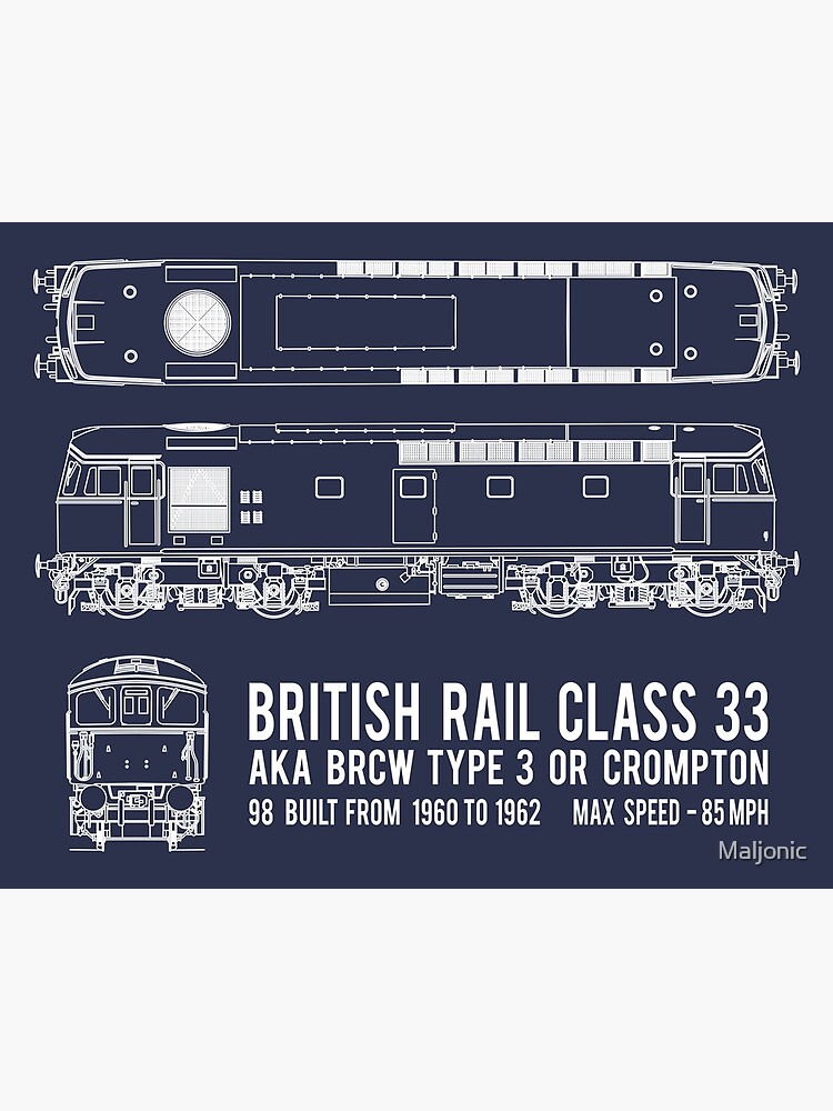 "British Rail Class 33 BRCW Type 3 Crompton Locomotive Blueprint ...