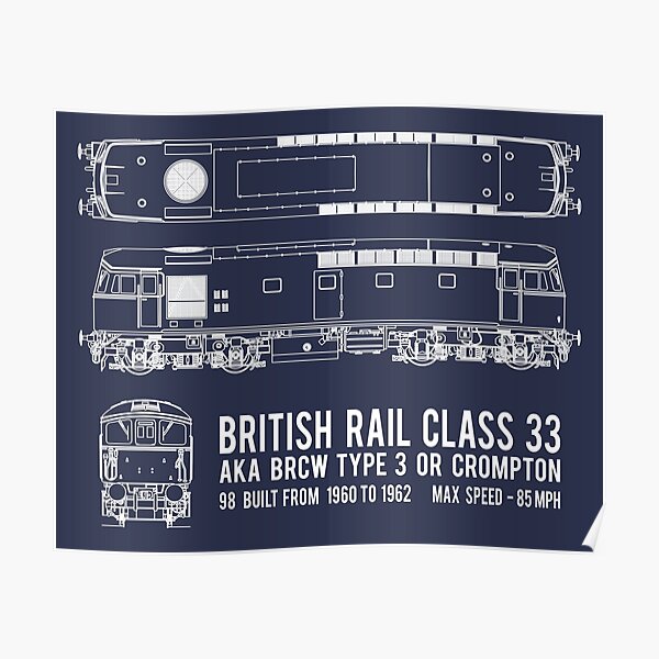"British Rail Class 33 BRCW Type 3 Crompton Locomotive Blueprint ...