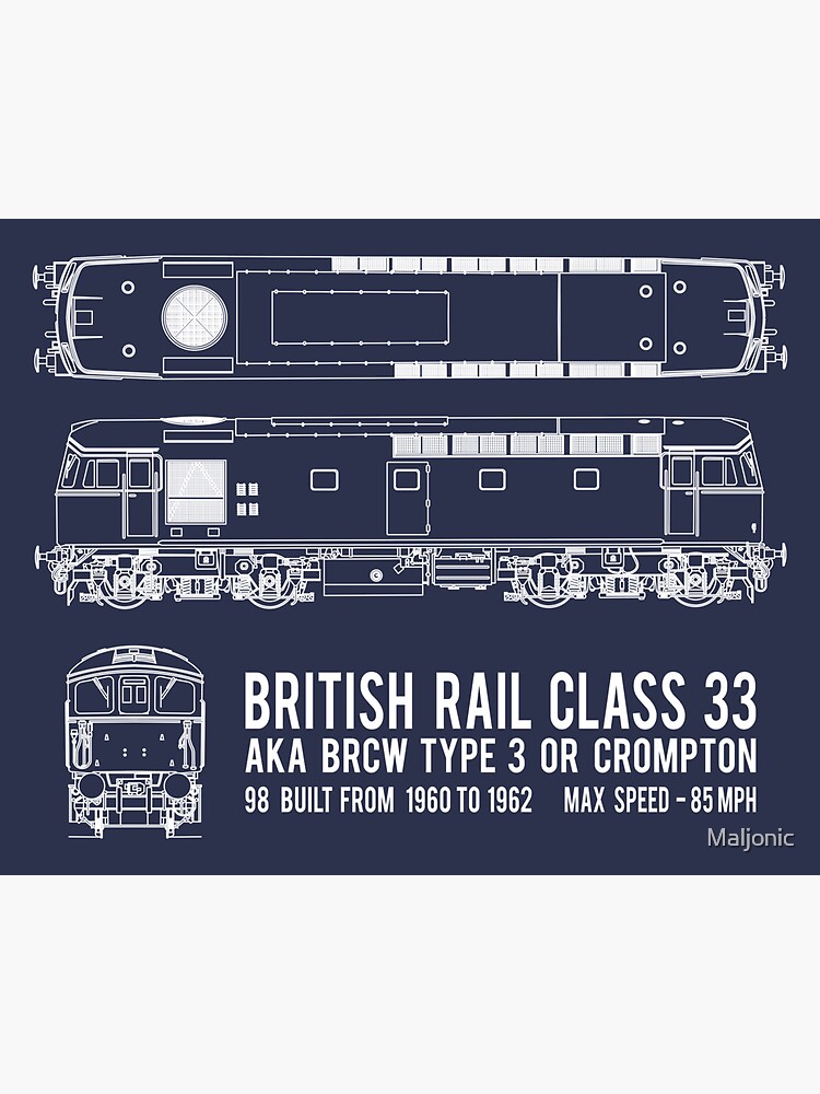 "British Rail Class 33 BRCW Type 3 Crompton Locomotive Blueprint ...