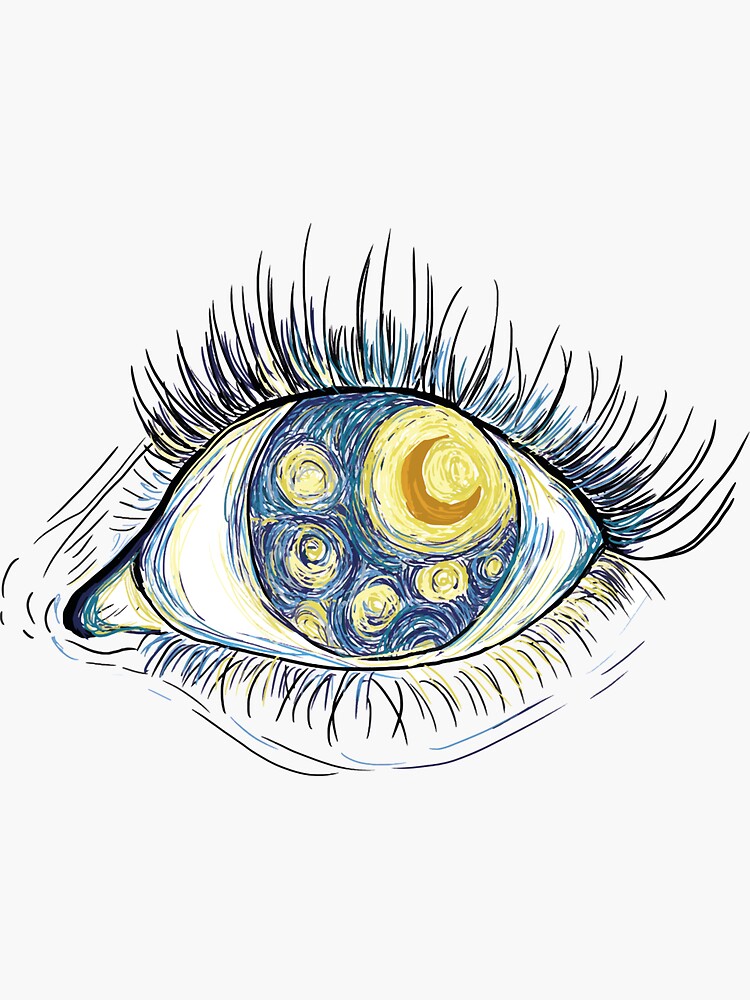 "Eye vector inspired by Van Gogh's starry night painting. Starry night ...