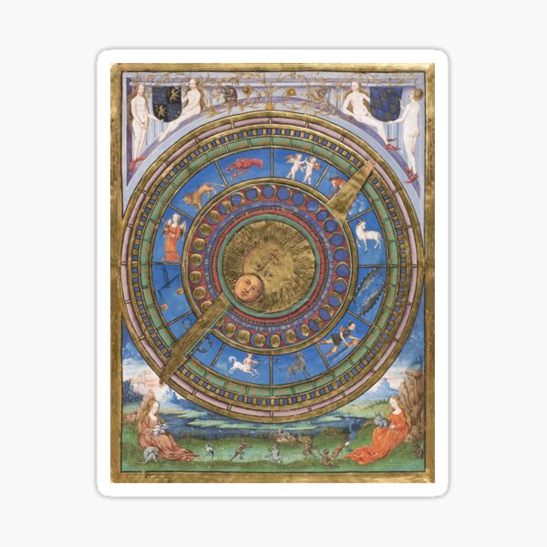 "Astrolabe: The sun, moon and the zodiac. 1552-1557" Sticker for Sale ...