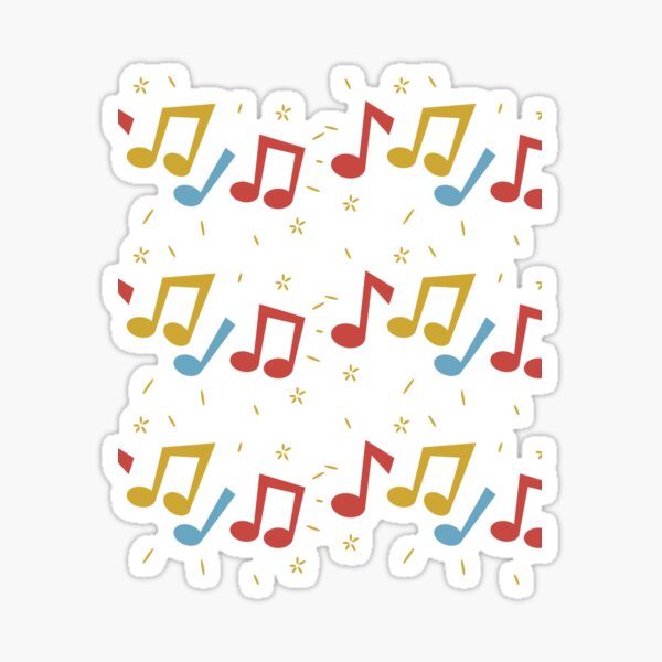 "Colorful Music Notes." Sticker for Sale by nacidon | Redbubble