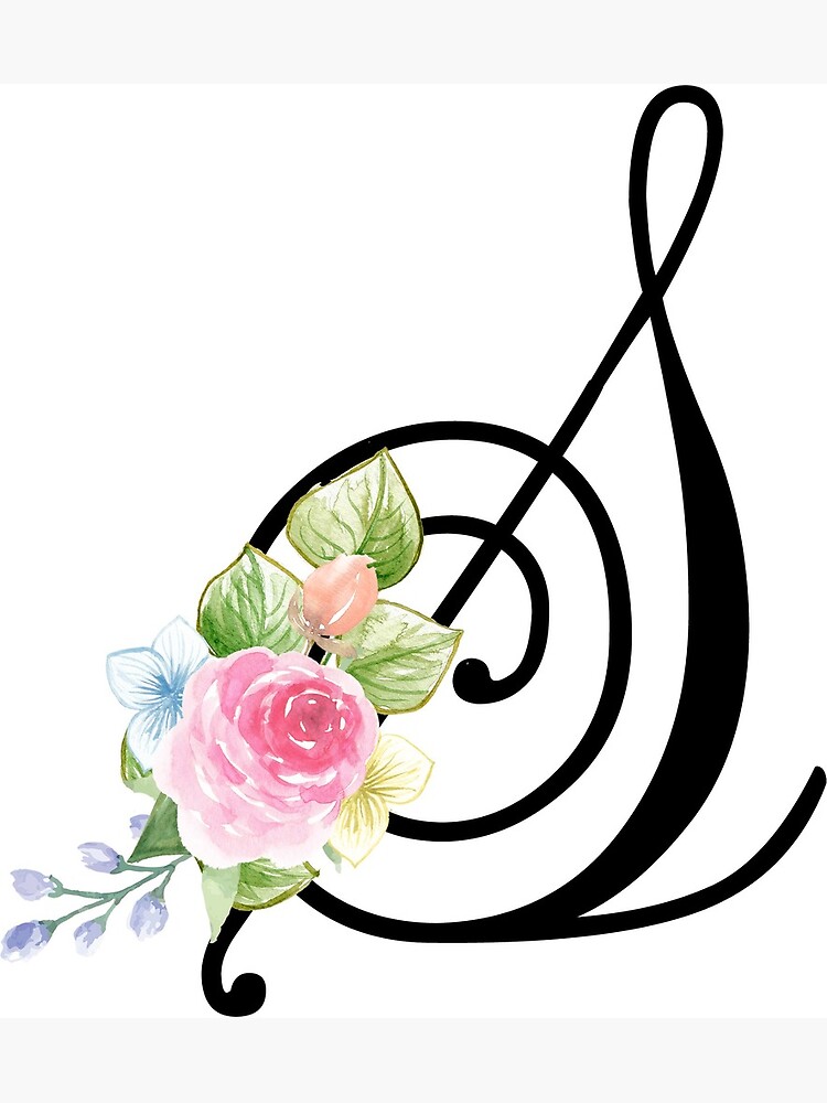 "Floral Monogram Fancy Script Letter S" Art Print for Sale by Grafixmom ...