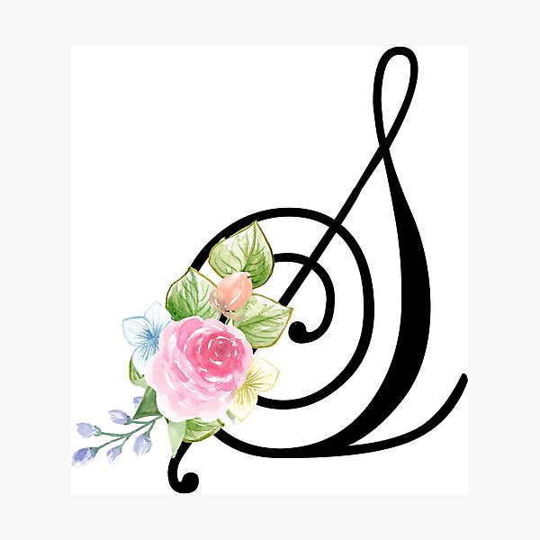 "Floral Monogram Fancy Script Letter S" Photographic Print by Grafixmom ...