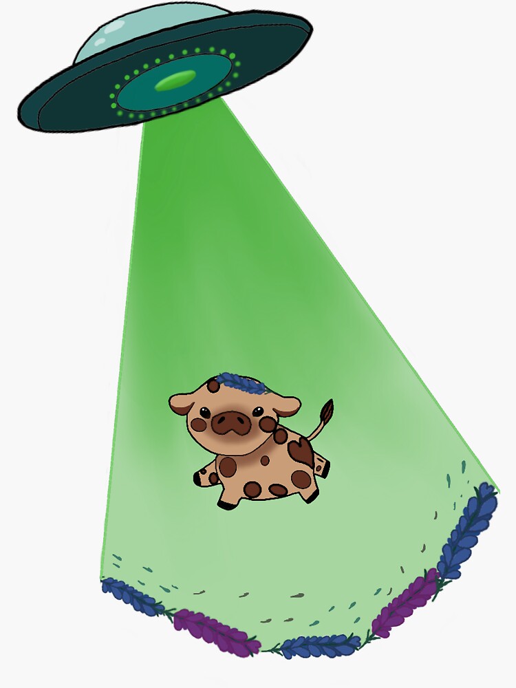 "Cow ufo " Sticker for Sale by kazzledazzle | Redbubble