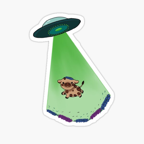 "Cow ufo " Sticker for Sale by kazzledazzle | Redbubble