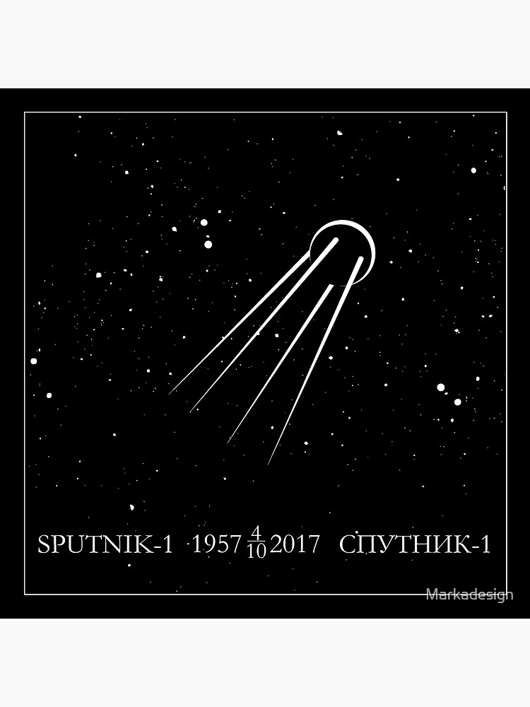 "Sputnik 60 year anniversary" Sticker for Sale by Markadesign | Redbubble
