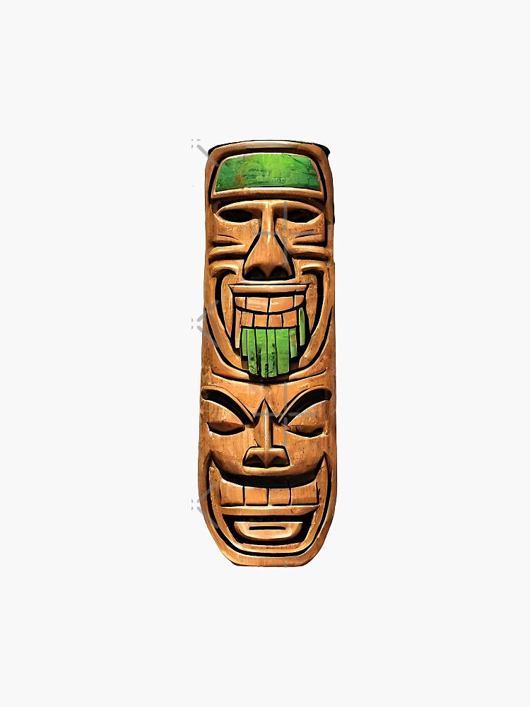 "Tiki head totem diecut sticker" Sticker for Sale by bensclassicstuf ...