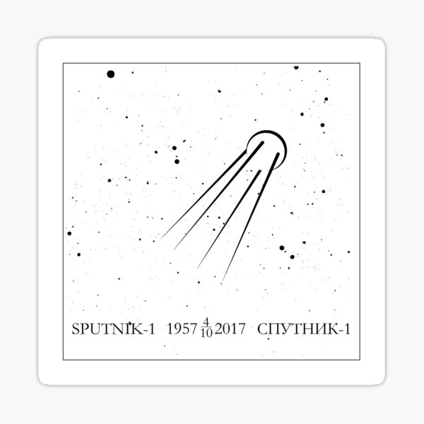 "Sputnik 60 year anniversary - inverted" Sticker for Sale by ...