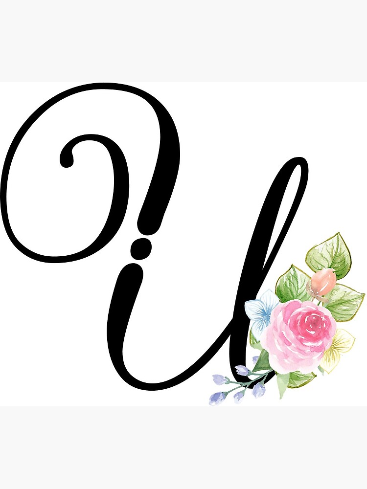"Floral Monogram Fancy Script Letter U" Photographic Print for Sale by ...