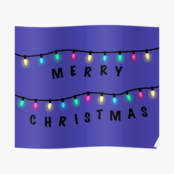 "Stranger Things Merry Christmas" Poster for Sale by Scatthecat | Redbubble