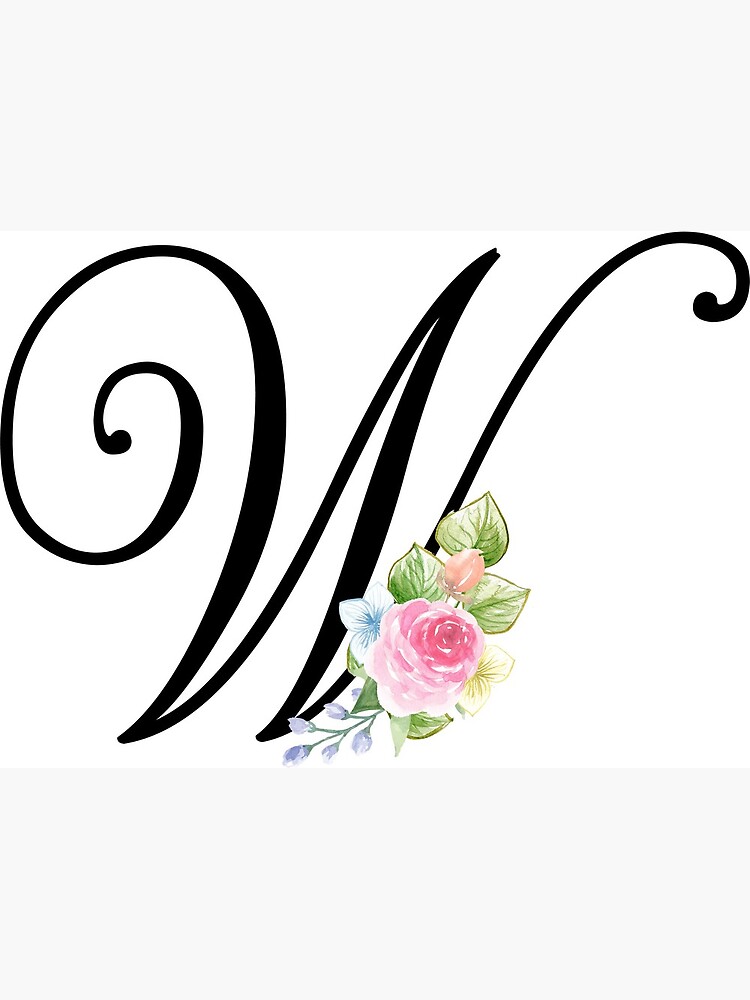"Floral Monogram Fancy Script Letter W" Photographic Print for Sale by ...