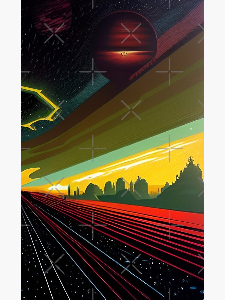 "Vintage road to future retro landscape poster" Sticker for Sale by ...