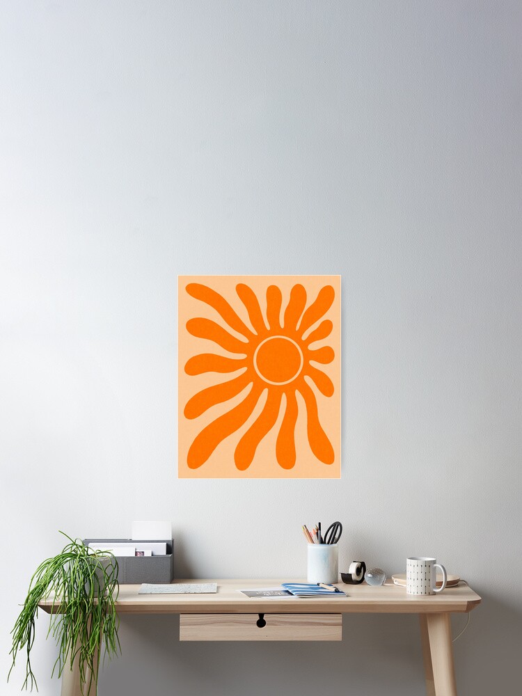 "Retro Wavy Sun 60s Orange Yellow" Poster for Sale by trajeado14 ...