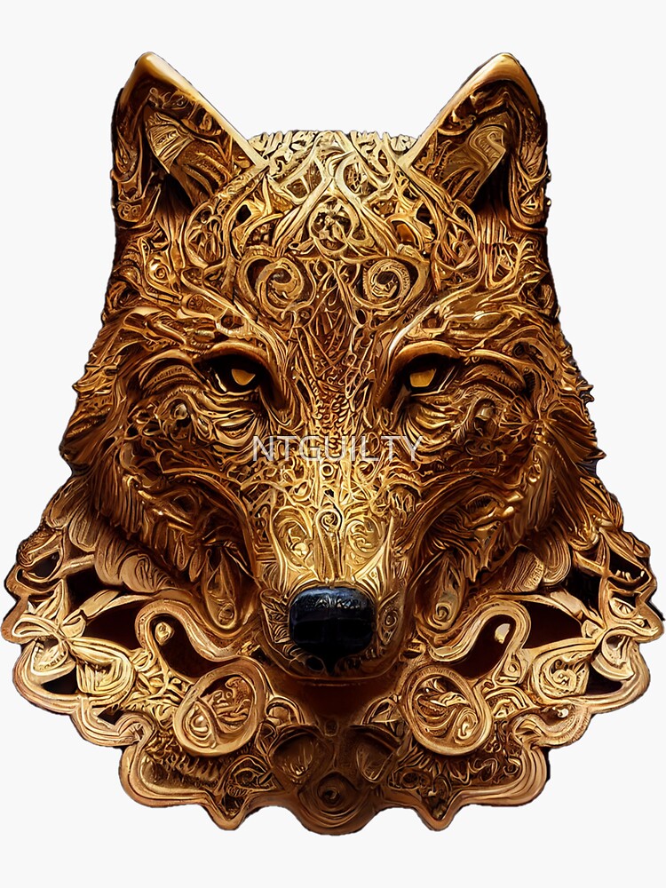 "Wolf Head Art" Sticker for Sale by NTGUILTY | Redbubble