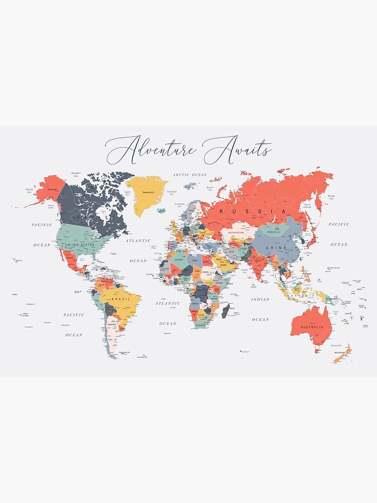 "Adventure Awaits World Map" Canvas Print for Sale by UrbanEpiphany | Redbubble