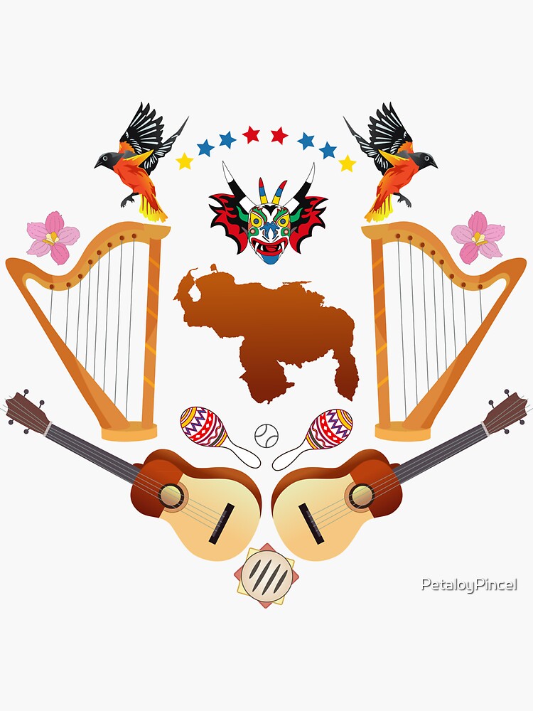 "Venezuelan Culture in Icons" Sticker by PetaloyPincel | Redbubble