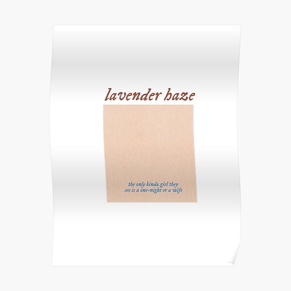 "lavender haze lyric color palette / graphic design" Poster for Sale by ...
