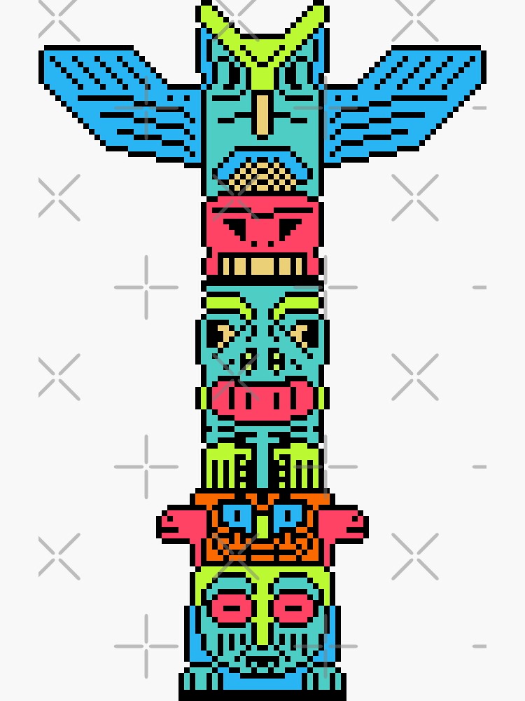 "8-Bit Totem" Sticker for Sale by HWCC | Redbubble