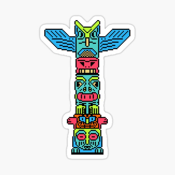 "8-Bit Totem" Sticker for Sale by HWCC | Redbubble