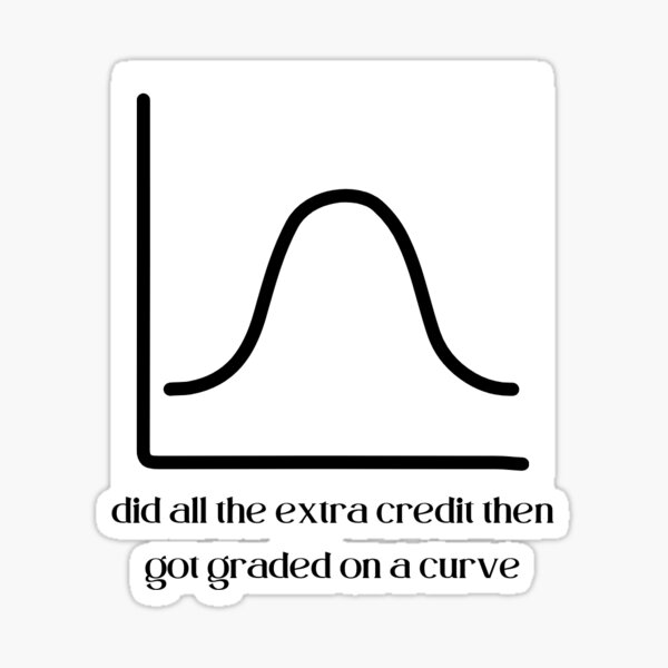 "graded on a curve" Sticker for Sale by LKfandomdesigns | Redbubble