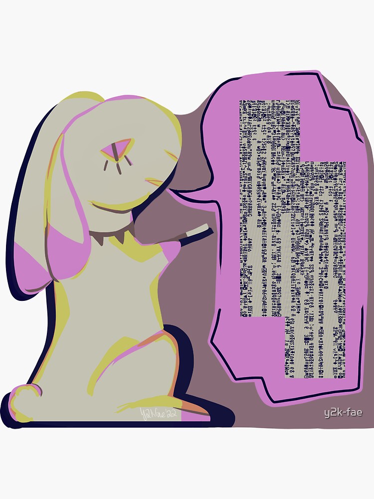 "Lo-fi Rabbit" Sticker for Sale by y2k-fae | Redbubble