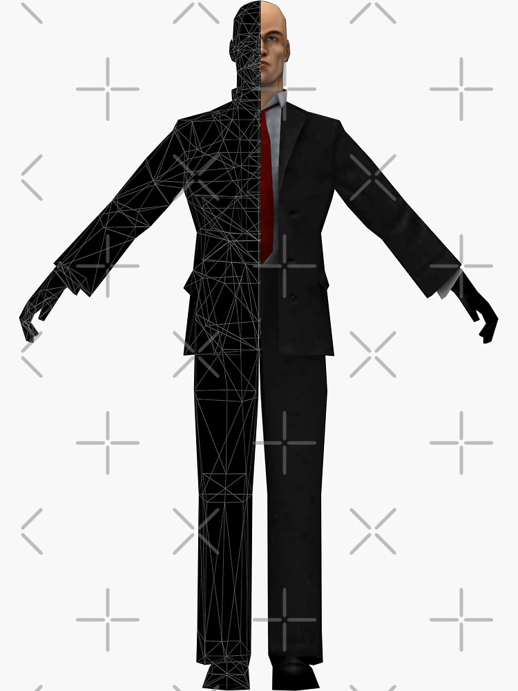 "Wireframe with texture Agent 47" Sticker for Sale by baconmaster2890 ...