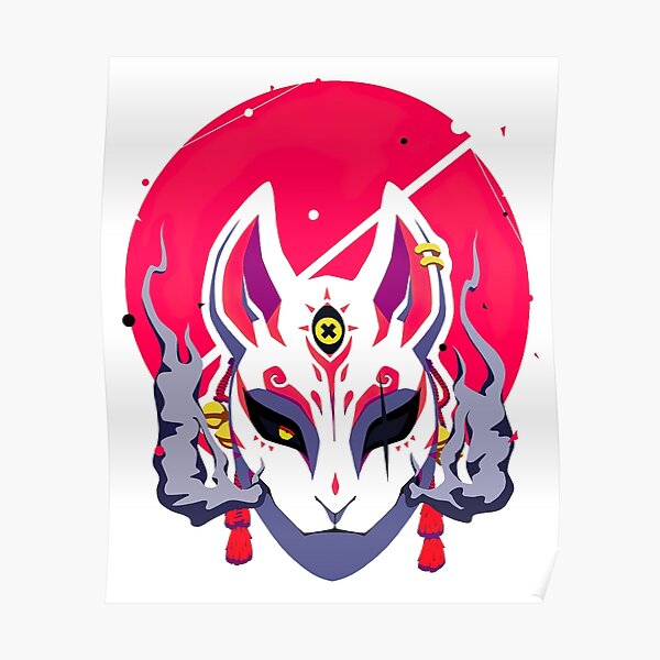 "Kitsune Mask" Poster for Sale by MONOKARYON | Redbubble