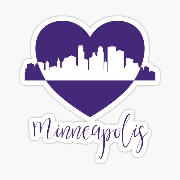 "Minnesota Loves Purple - Minneapolis Skyline " Sticker for Sale by ...