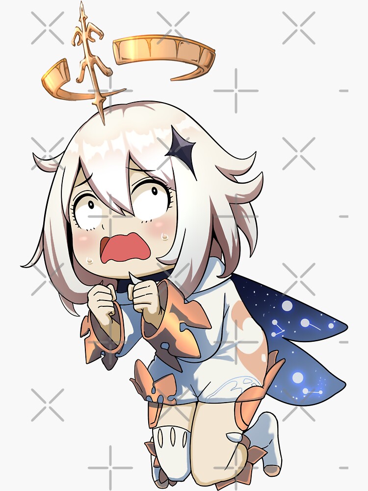 "Paimon got scared" Sticker for Sale by SongJoArts | Redbubble