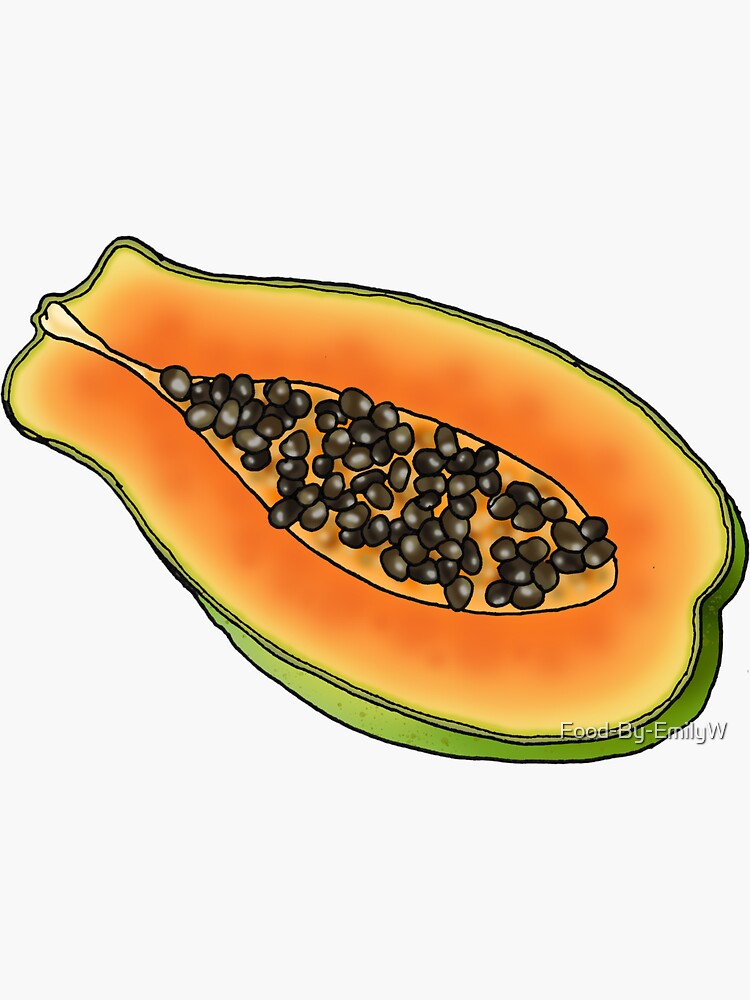 "Papayas" Sticker for Sale by Food-By-EmilyW | Redbubble