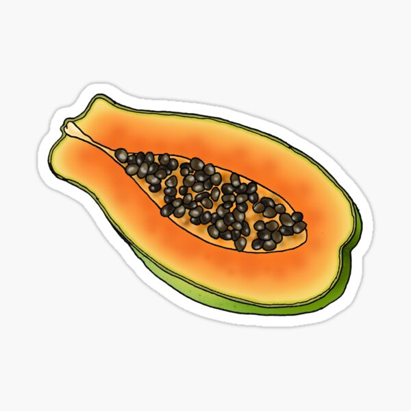 "Papayas" Sticker for Sale by Food-By-EmilyW | Redbubble