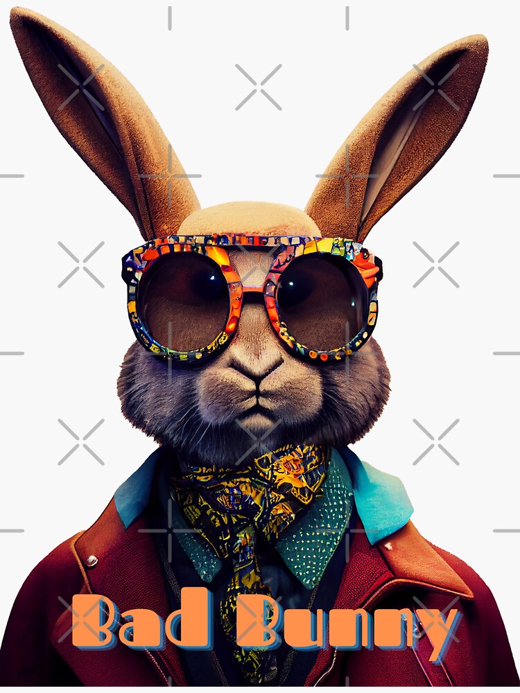 "Bad Bunny - Original Design Rabbit Bunny" Sticker for Sale by ...