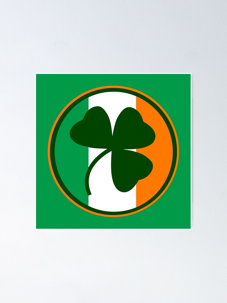 "Green and orange Irish logo, shamrock " Poster by aapshop | Redbubble