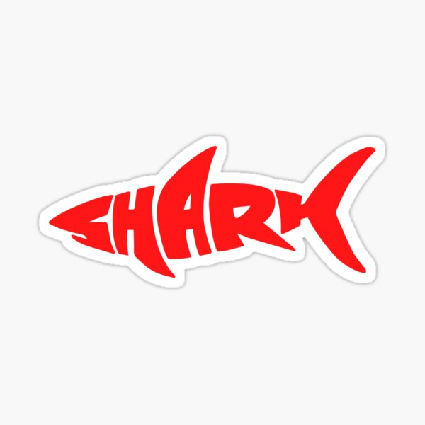 "Shark Lettering Blood Outline" Sticker for Sale by mkzmerch | Redbubble
