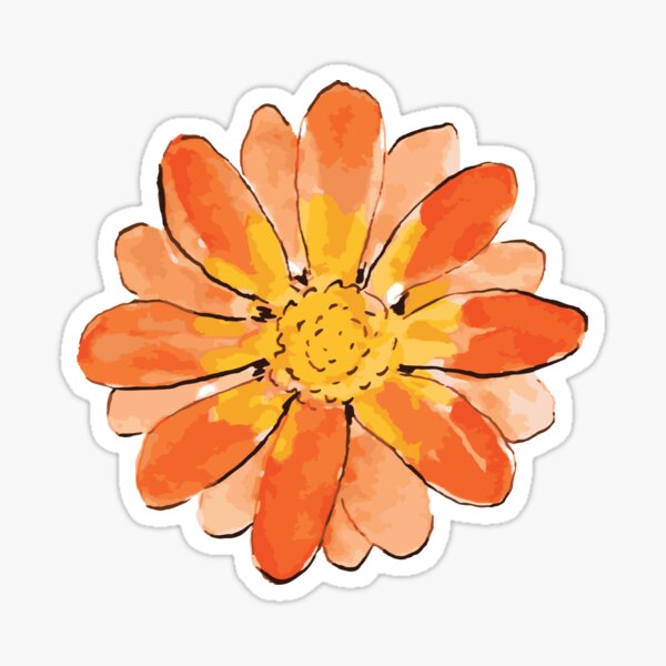 "Orange Flower" Sticker for Sale by DavidAlan | Redbubble