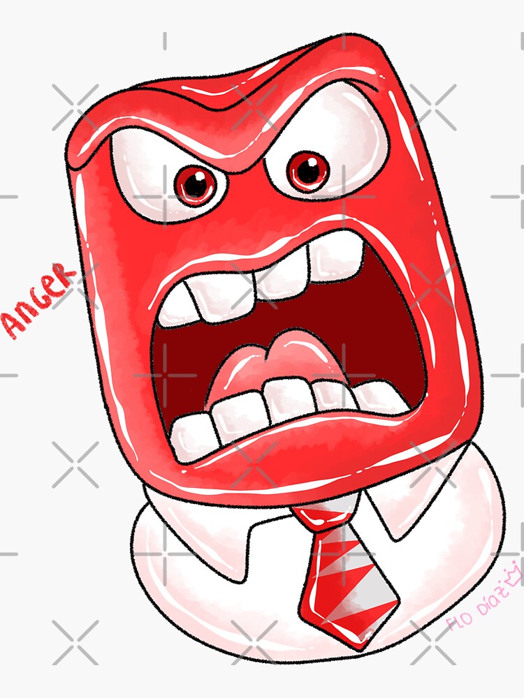 "anger" Sticker for Sale by Princessdrawss | Redbubble