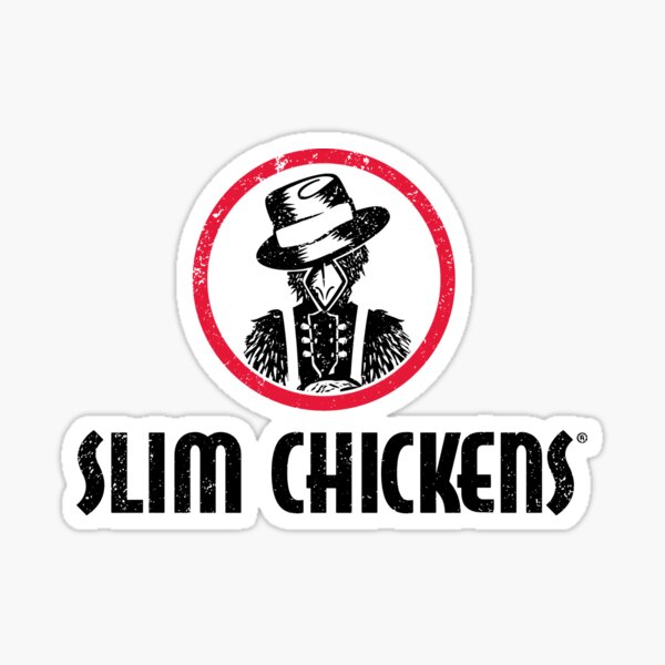"Slim Chickens Vintage Texture - Black & Red" Sticker for Sale by ...