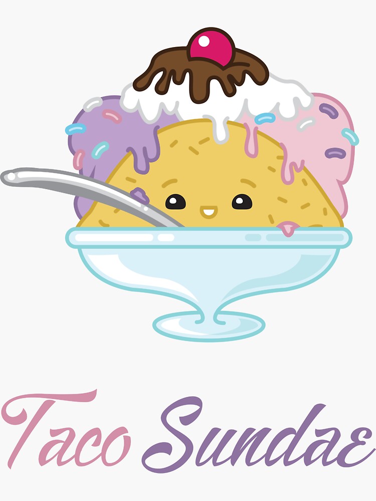 "Taco Sundae" Sticker for Sale by VortexDesigns | Redbubble