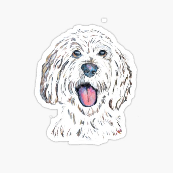 "doodle doggy face" Sticker for Sale by CanDo20 | Redbubble