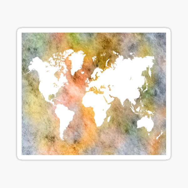 "Design 63 world map" Sticker for Sale by artbylucie | Redbubble