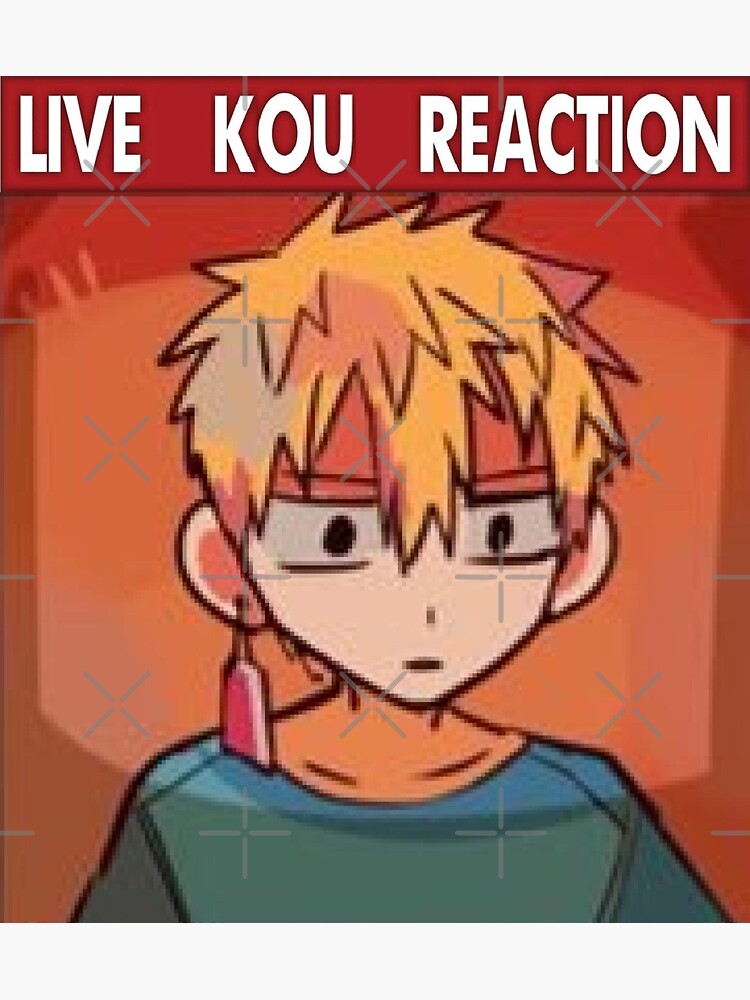 "Live Kou Reaction" Sticker for Sale by Kaytlin-Studios | Redbubble
