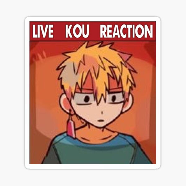 "Live Kou Reaction" Sticker for Sale by Kaytlin-Studios | Redbubble