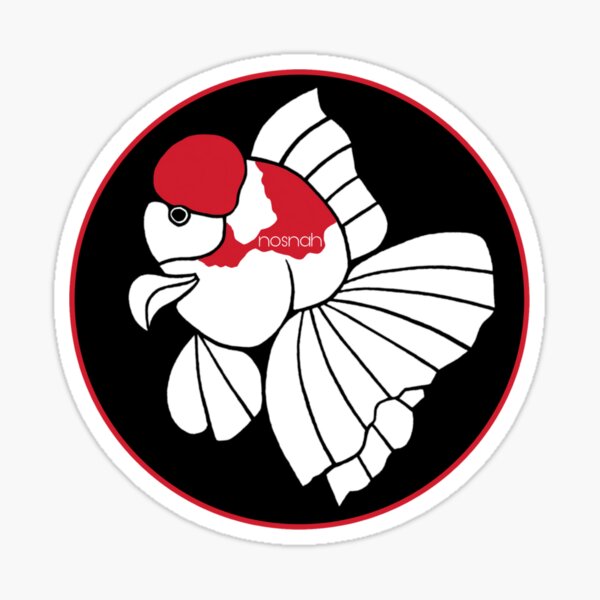 "Red and White Oranda Goldfish Logo B1" Sticker for Sale by Nosnah ...