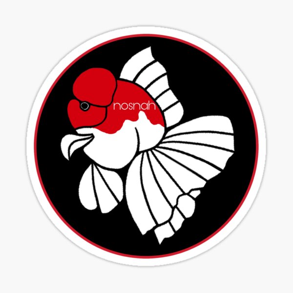 "Red and White Oranda Goldfish Logo B2" Sticker for Sale by Nosnah ...